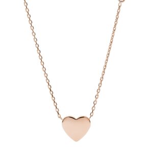 fossil women's engravable necklace, color: rose gold (model: jf03081791)