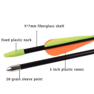 SHENG-RUI Archery Youth 24 26 Inch Fiberglass Archery Targeting Arrows for Youth Practise Recurvebow Compound Bow Shooting