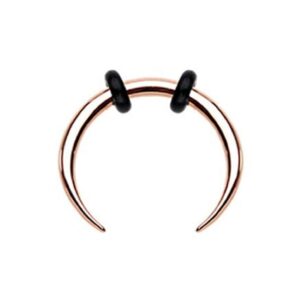 covet jewelry rose gold basic steel pincher septum ring (16 ga (1.2mm), length: 11/32" (9mm))