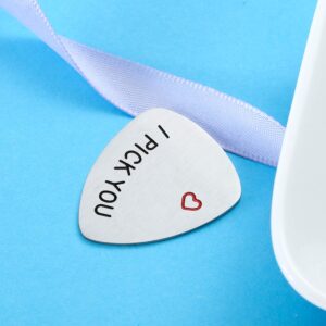 Husband Boyfriend Gifts Guitar Picks Gifts for Musician Husband Boyfriend Dad, Valentine's Day Gift for Him, Wedding Anniversary Present for Men (I Pick You)