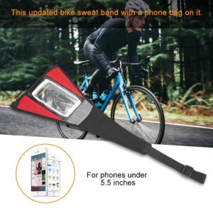 Bike Sweat Guard, Sweat Net Catcher with Waterproof Denim Phone Pouch for Road Bike and Mountain Bike