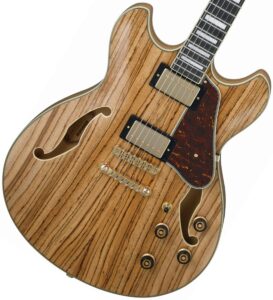 ibanez as93zw artcore expressionist zebra wood semi-hollow body natural