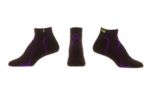 cancer awareness fight cancer socks made in the usa (black purple, 9-11)