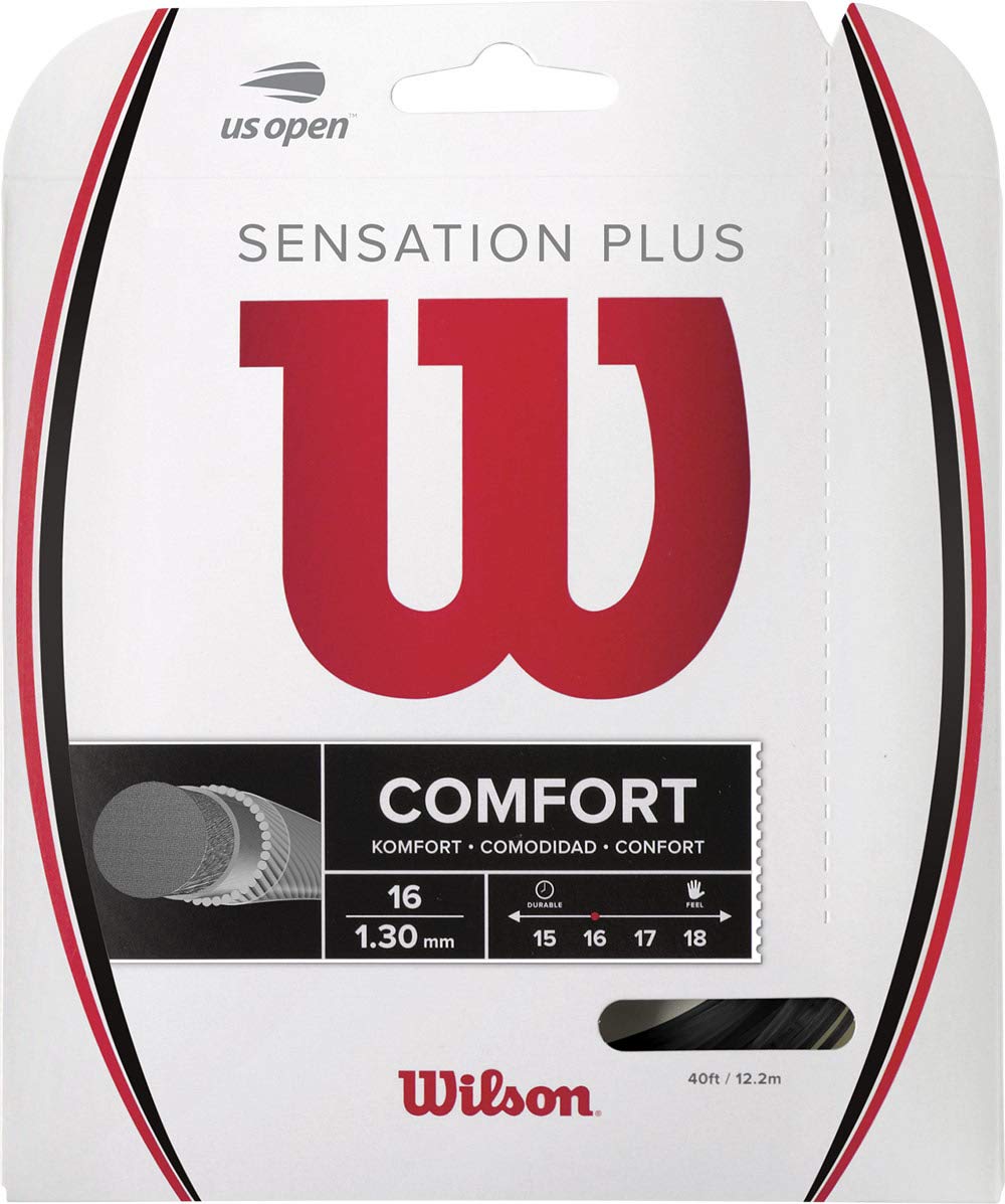 Wilson Sensation Plus 16 Tennis String - 200m Reel, Black