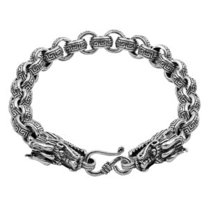 sterling silver 7mm double dragon thick rolo chain bracelet 7.5'' 8'' or 8.5'' (8)