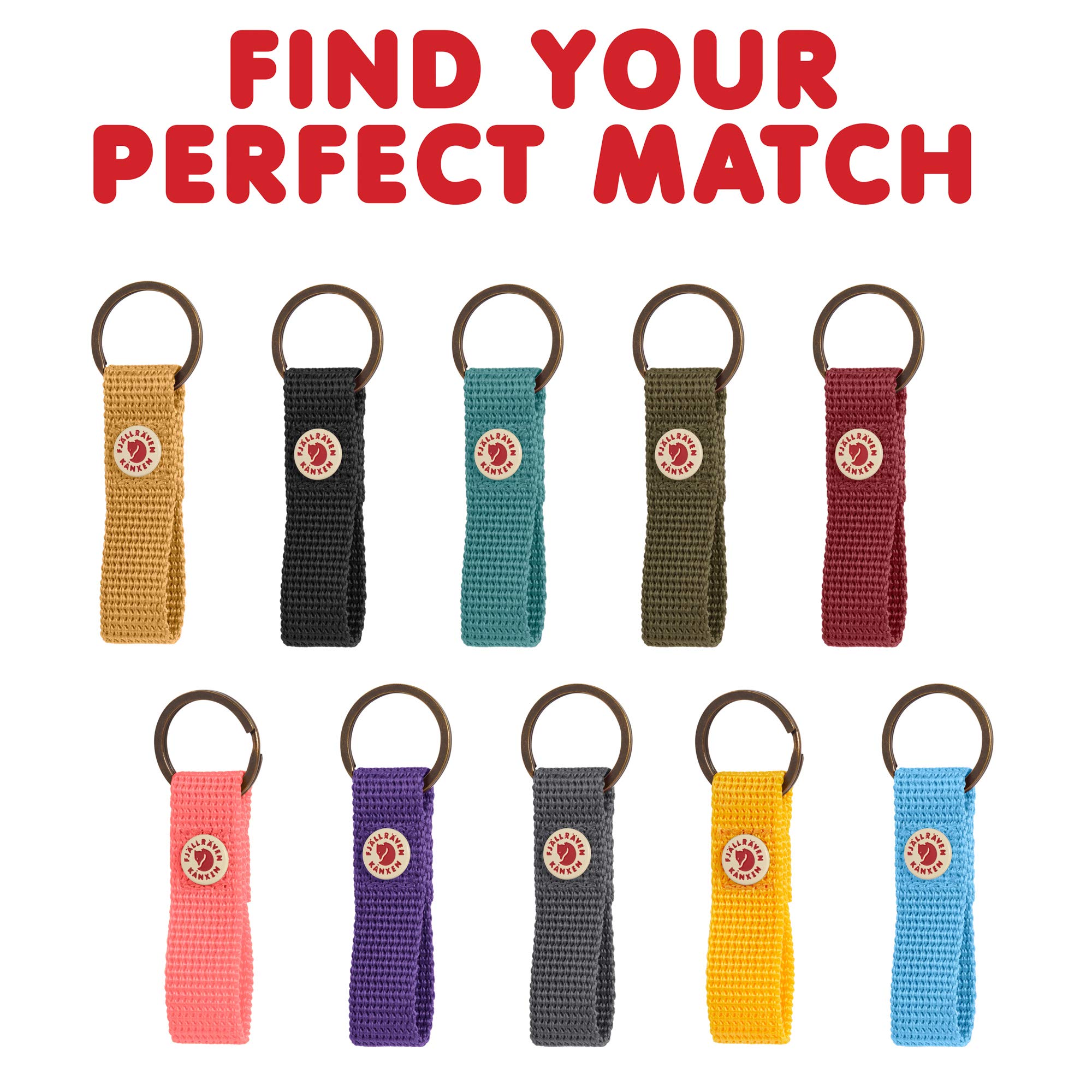 Fjallraven, Kanken Key Ring for Everyday Carry, Rainbow Pattern