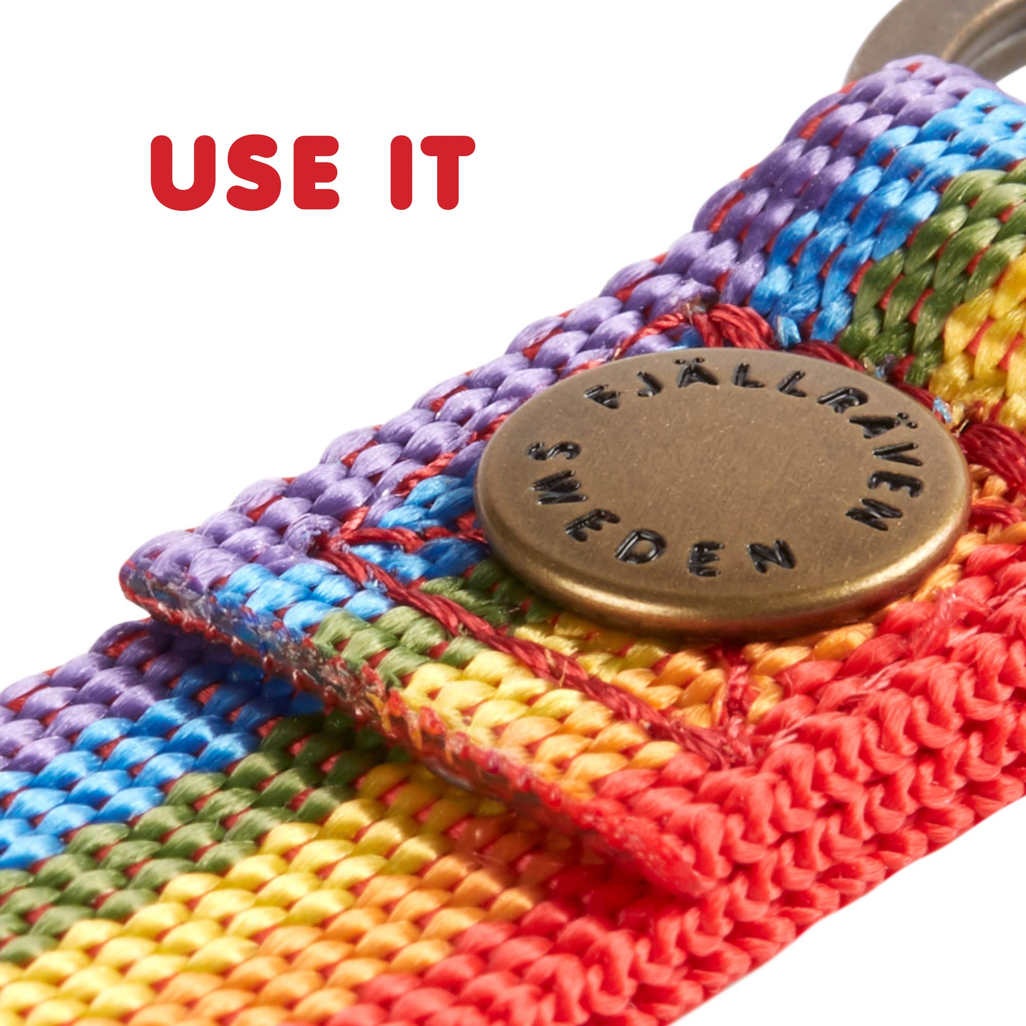 Fjallraven, Kanken Key Ring for Everyday Carry, Rainbow Pattern