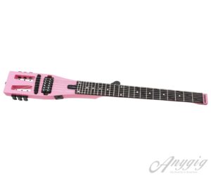 anygig electric guitar practice portable travel 82cm 1.6kg pink matte 25.5" full scale with gigbag right handed