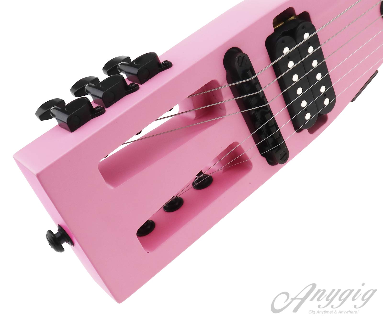 Anygig Electric Guitar Practice Portable Travel 82CM 1.6KG Pink Matte 25.5" Full Scale with Gigbag Right Handed