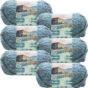 lion brand hometown usa yarn 6/pk-key largo tweed, 6 pack