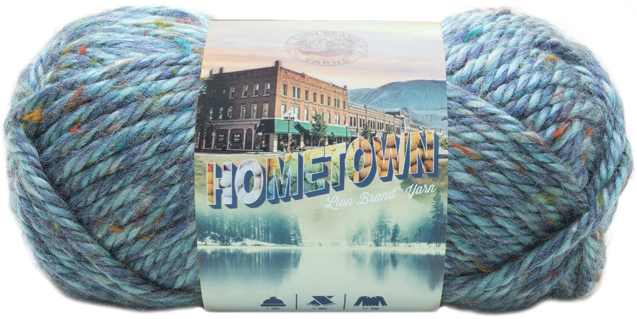 Lion Brand Hometown USA Yarn 6/Pk-Key Largo Tweed, 6 Pack