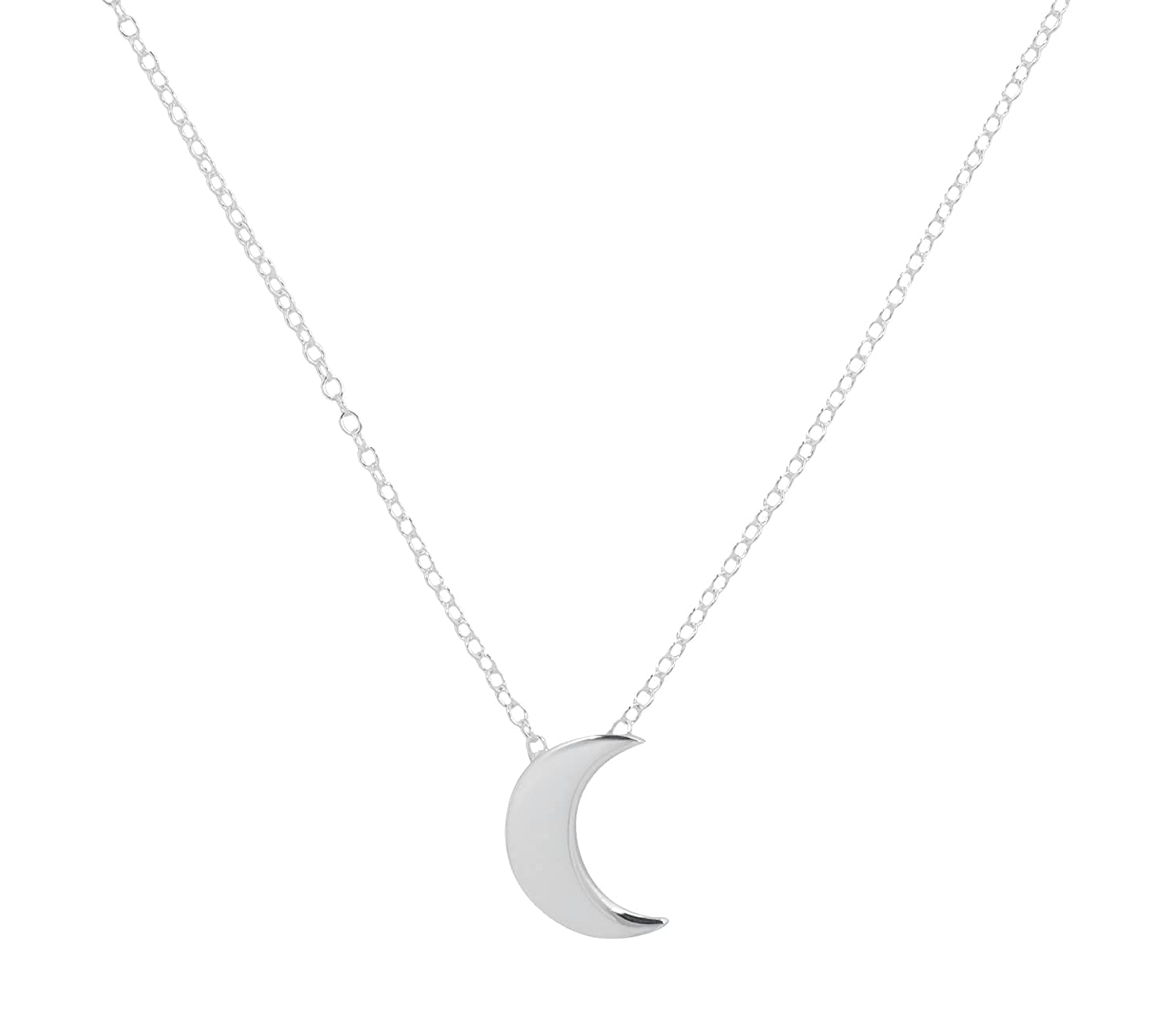 Silver Crescent Moon Choker - 925 Sterling Silver Necklace - Short Necklace - Silver Choker Necklace - Dainty necklace - Moon Necklace - Tiny Moon Necklace - Waning Moon - Waxing Moon