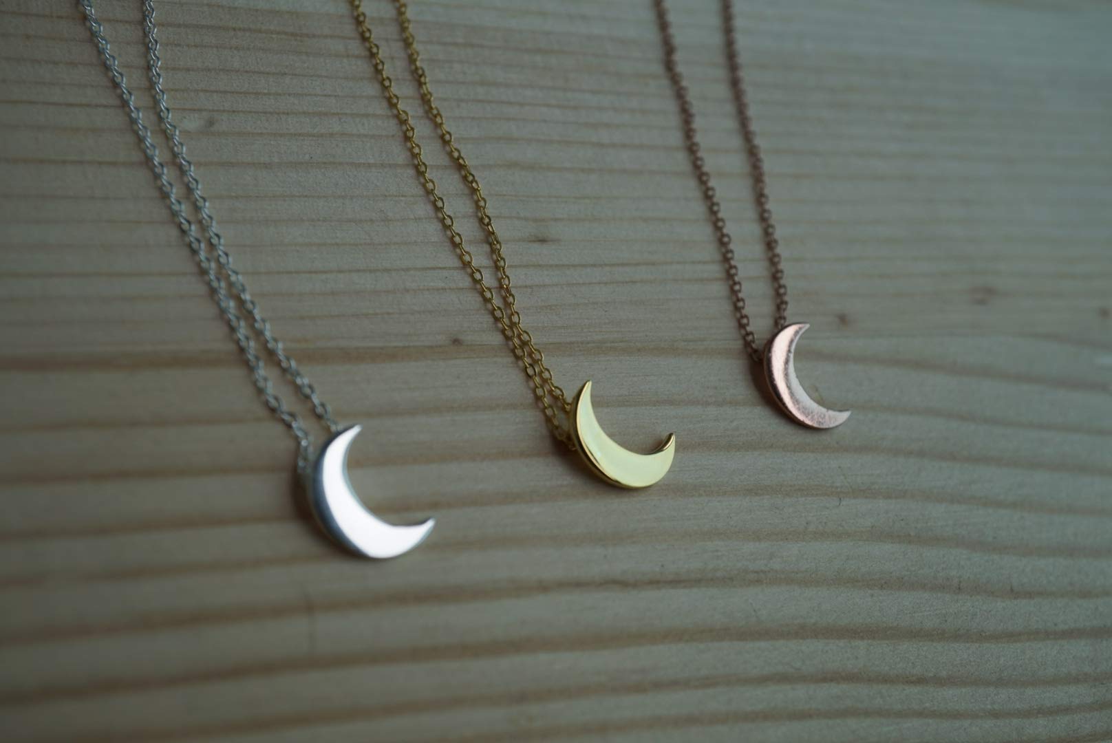 Silver Crescent Moon Choker - 925 Sterling Silver Necklace - Short Necklace - Silver Choker Necklace - Dainty necklace - Moon Necklace - Tiny Moon Necklace - Waning Moon - Waxing Moon