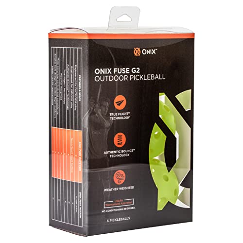 Onix Pickleball Fuse G2 Outdoor Balls - Greater Balance and Durability Easy to Control Authentic Bounce