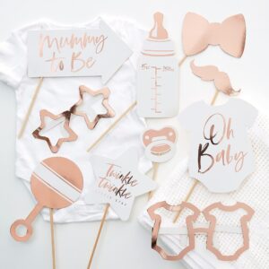 ginger ray 10 pack rose gold foiled baby shower photo booth props twinkle twinkle gold