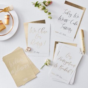 ginger ray gold foiled milestone wedding cards engagement gift 24 pack