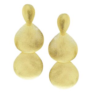 sheila fajl melinda triple teardrop statement earrings in gold plated