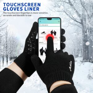 Achiou Winter Gloves for Men Women, Upgraded Thicken Touch Screen, Anti-Slip Silicone Gel, Thermal Soft Knit Lining