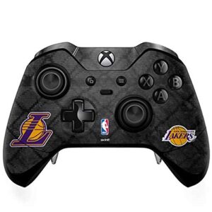 skinit decal gaming skin compatible with xbox one elite controller - officially licensed nba los angeles lakers dark rust design