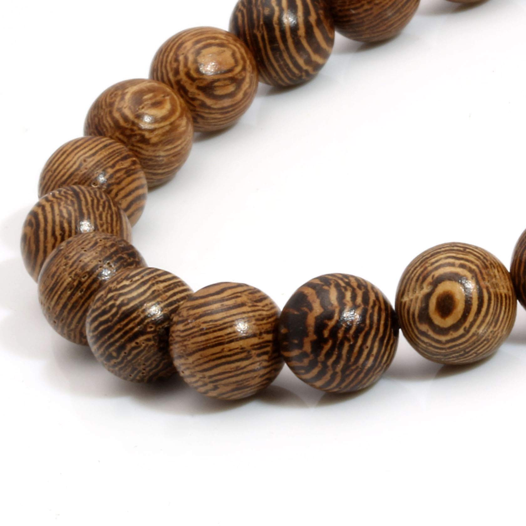 MILAKOO 3 Pcs Wooden Beaded Bracelet Bangle for Men and Women Elastic 8MM Beads