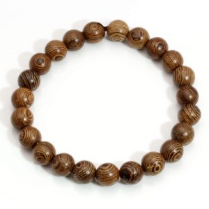 MILAKOO 3 Pcs Wooden Beaded Bracelet Bangle for Men and Women Elastic 8MM Beads