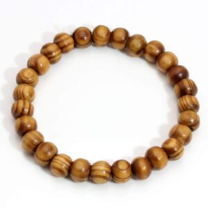 MILAKOO 3 Pcs Wooden Beaded Bracelet Bangle for Men and Women Elastic 8MM Beads