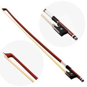 AMZZ Professional Full Size 4/4 Violin Bow Well Balanced Round Brazil Wood Stick Horsehair （4 4 Violin Bow）