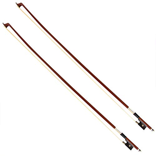 AMZZ Professional Full Size 4/4 Violin Bow Well Balanced Round Brazil Wood Stick Horsehair （4 4 Violin Bow）