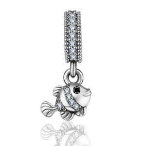 925 sterling silver fish charm ocean charm birthday charm for pandora charm bracelet