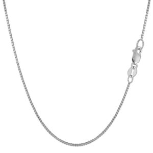 the diamond deal 14k solid yellow or white or rose/pink gold 0.80mm shiny classic mirror box chain with lobster-claw clasp (22" and white-gold)