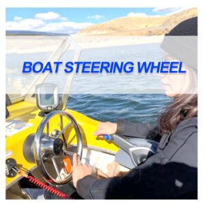 11 Inch Boat Stainless Steel Steering Wheel Destroyer Style Marine Steering Wheel 5 Spokes for Pontoon Boat Yacht