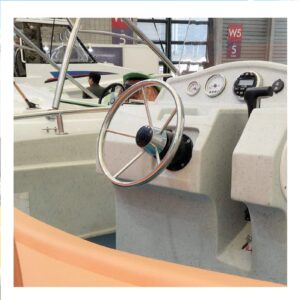 11 Inch Boat Stainless Steel Steering Wheel Destroyer Style Marine Steering Wheel 5 Spokes for Pontoon Boat Yacht