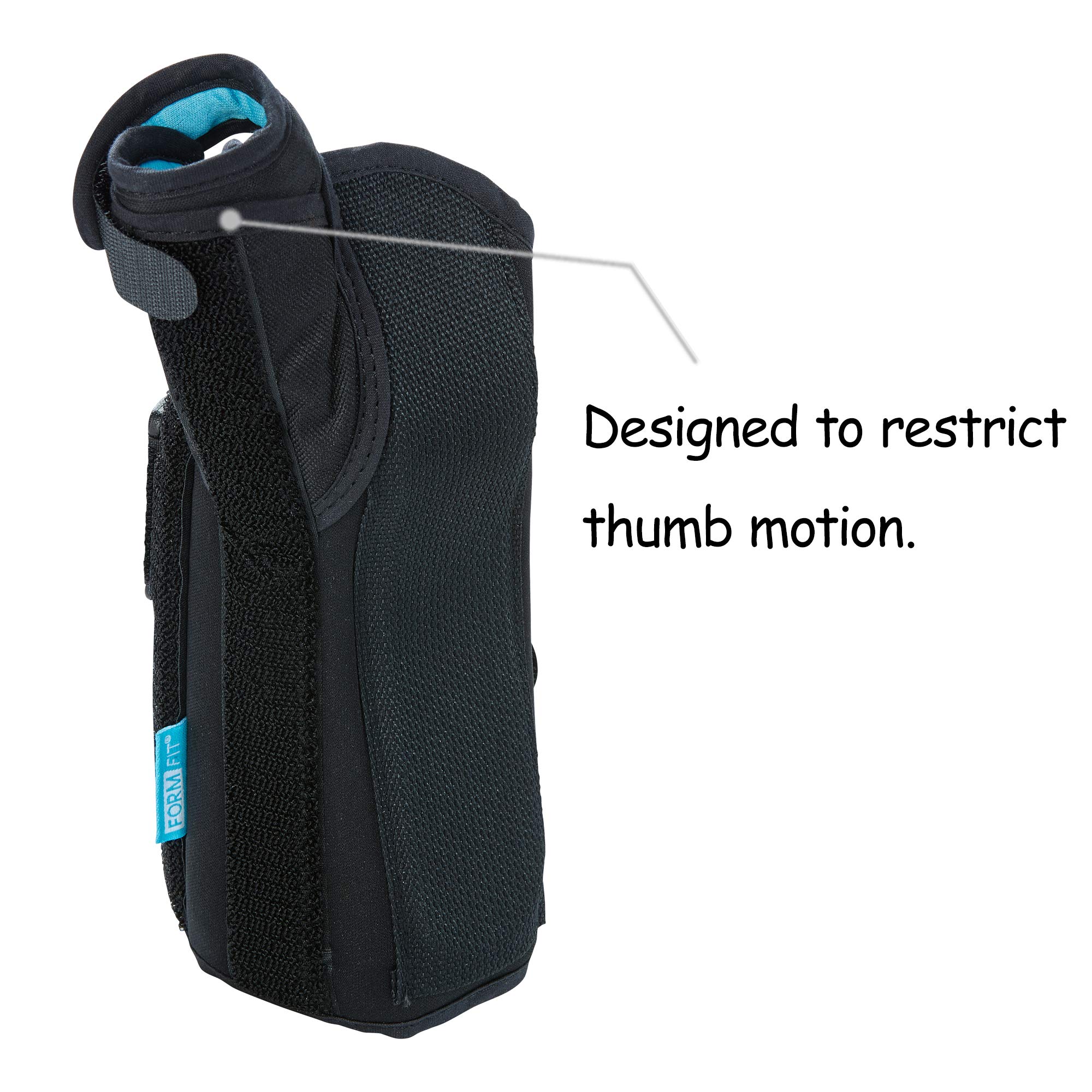 Ossur Formfit Universal Thumb Brace for Soft-Tissue Injuries, DeQuervain’s Tendonitis and Gamekeeper’s Thumb, Customizable Stays and Contact Closure Straps, Breathable Material, (Right, Universal)