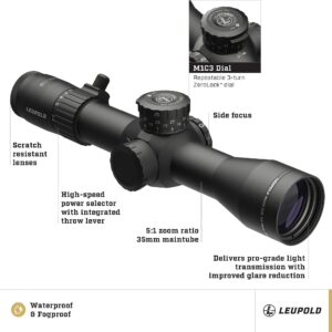 Leupold Mark 5HD 3.6-18x44mm M1C3 FFP Side Focus Riflescope, PR1-MOA Reticle