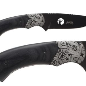 Elk Ridge 8.3" Pakkawood Handle Fixed Stainless Steel Blade Hunting Knife ER-200-09BK Laser Engraved by NDZ Performance - Bass Fish