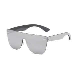 2020 ventiventi rimless sunglasses for women men one piece square oversize mirror lens anti reflective silver revo