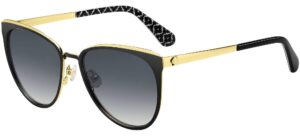 kate spade new york women's jabrea/s cat eye sunglasses, black/gray shaded, 57mm, 17mm