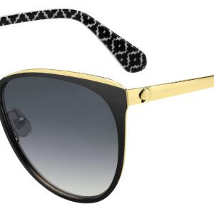 Kate Spade New York Women's Jabrea/S Cat Eye Sunglasses, Black/Gray Shaded, 57mm, 17mm