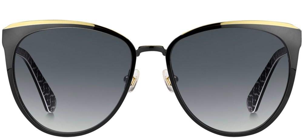 Kate Spade New York Women's Jabrea/S Cat Eye Sunglasses, Black/Gray Shaded, 57mm, 17mm