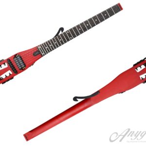 Anygig Electric Guitar Practice Portable Travel 82CM 1.6KG Cherry Matte 25.5" Full Scale with Gigbag Right Handed