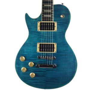 sawtooth heritage 60 series left handed flame maple top electric guitar, cali blue flame