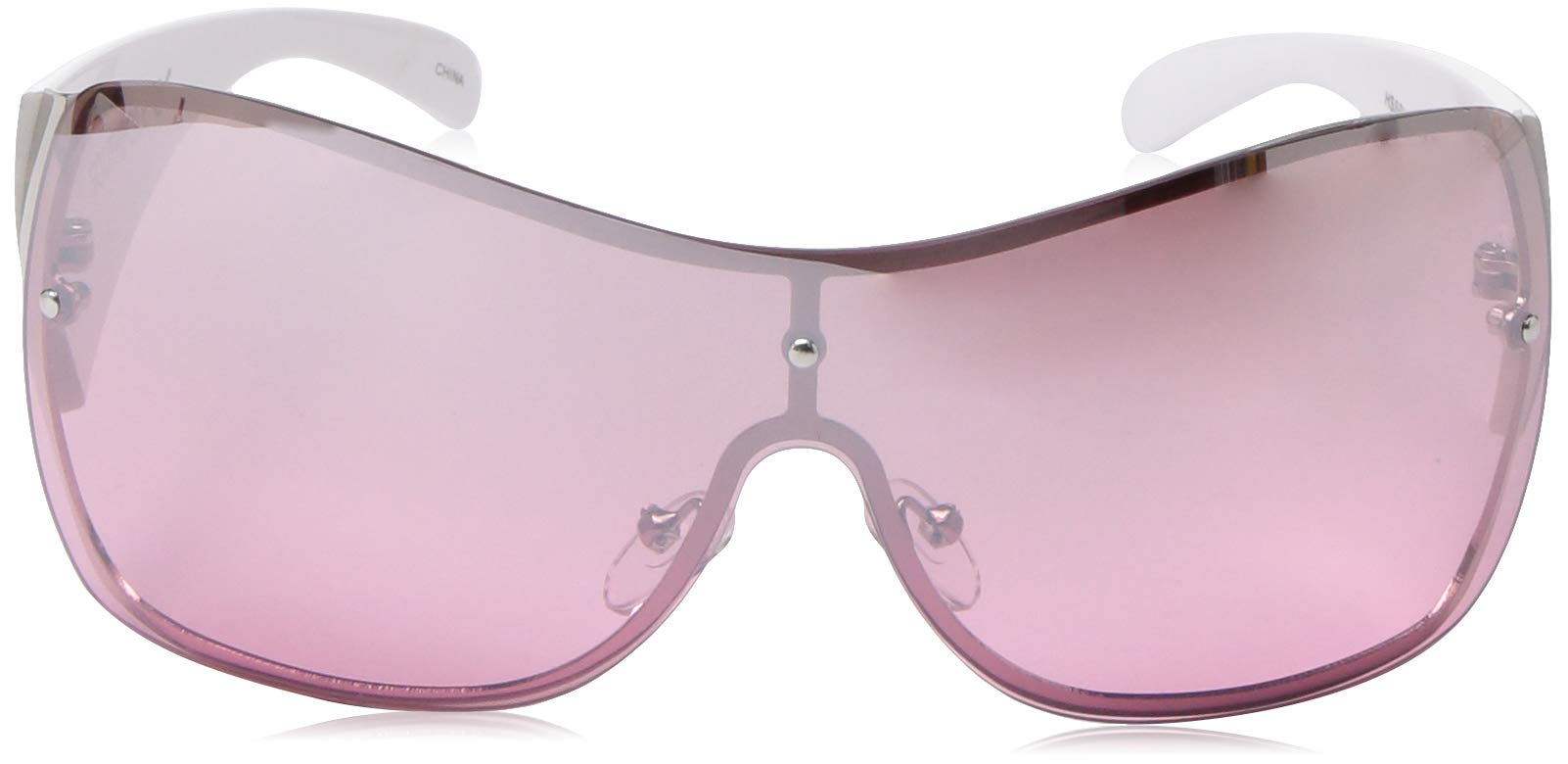 Southpole womens 1024sp Classic Metal UV Protective Shield Sunglasses for Women Trendy Gifts Women 170 mm, Silver & Pink, mm US