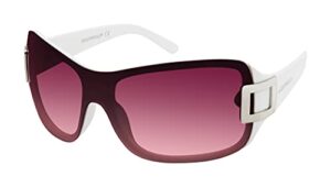 southpole womens 1019sp fashionable oversized uv protective shield sunglasses for women trendy gifts women 170 mm, white & pink, mm us