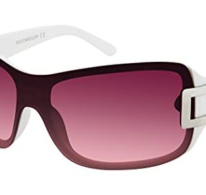 Southpole womens 1019sp Fashionable Oversized UV Protective Shield Sunglasses for Women Trendy Gifts Women 170 mm, White & Pink, mm US