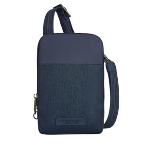 travelon anti-theft metro stadium mini crossbody, navy heather