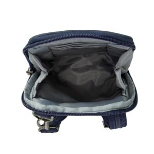 Travelon Anti-Theft Metro Stadium Mini Crossbody, Navy Heather