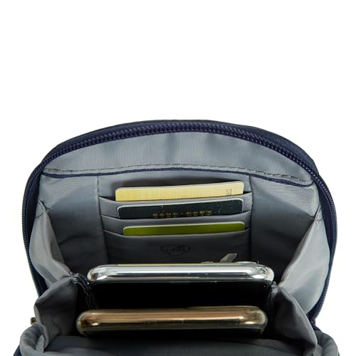 Travelon Anti-Theft Metro Stadium Mini Crossbody, Navy Heather