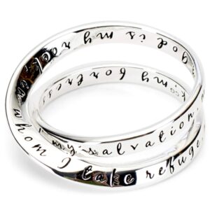 dicksons psalms 18:2 inspirational women's double mobius silver-plated fashion ring, size 7