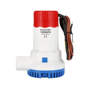 AIRTAK Bilge Pump for Boat DC12V 1500GPH Small Bilge Pump 12 Volt Electric Water Pump Low Noise