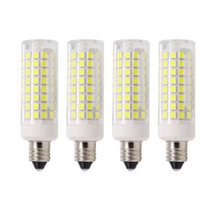 10w e11 mini ceramic corn light bulbs- 102 leds 2835 smd 1000lm daylight white 6000k led corn jde11 lamp 70w equivalent for ceiling fan, sconce, cabinet, dimmable, 120v(no fit e12) (4 pack)